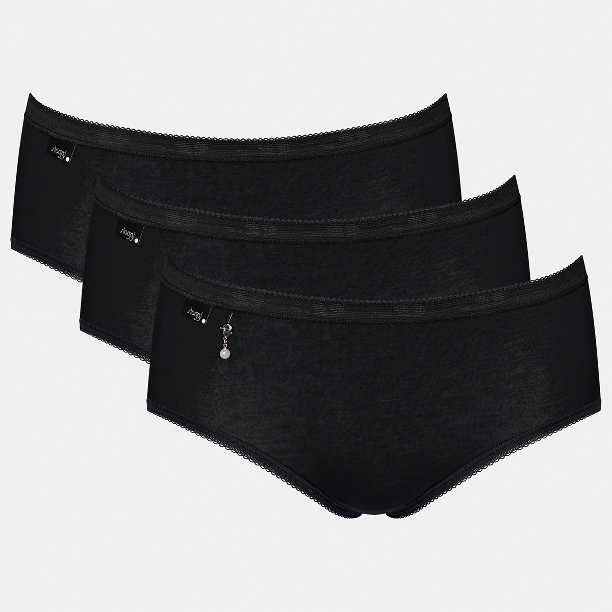 Sloggi Basic H Pearl 3-pack Midi Slip, Schwarz